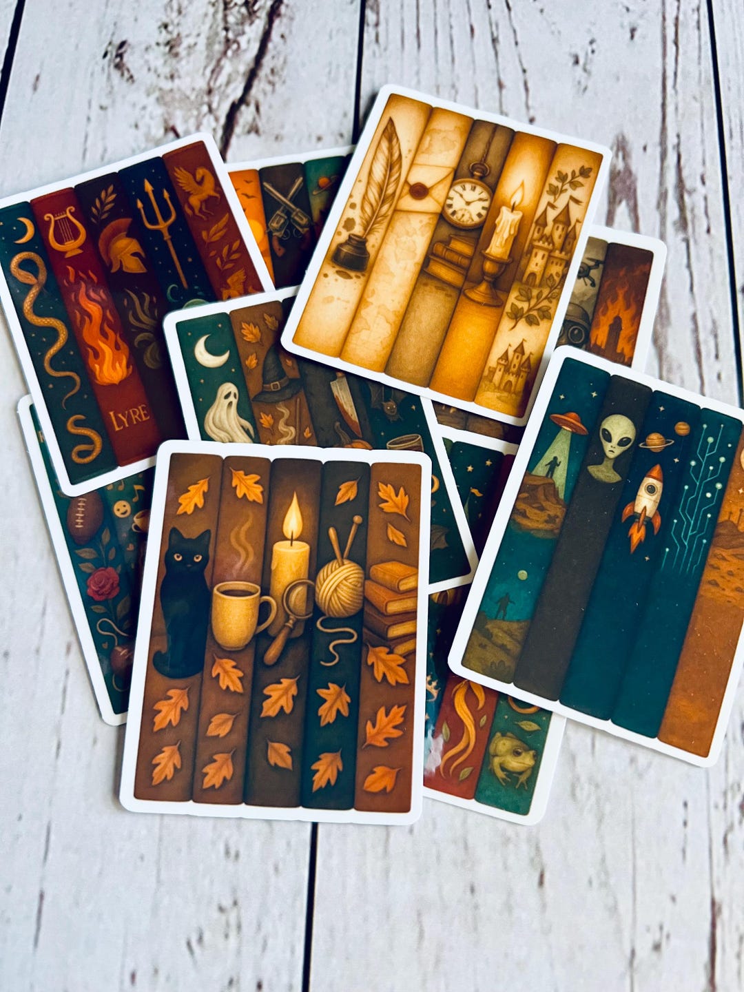 Book Spine Sticker Collection: Genre Library Set - Etsy