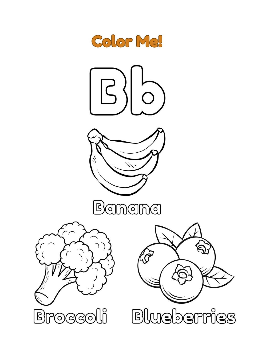 ABC Coloring Book Healthy Food Choices, Alphabet Workbook Preschool ...