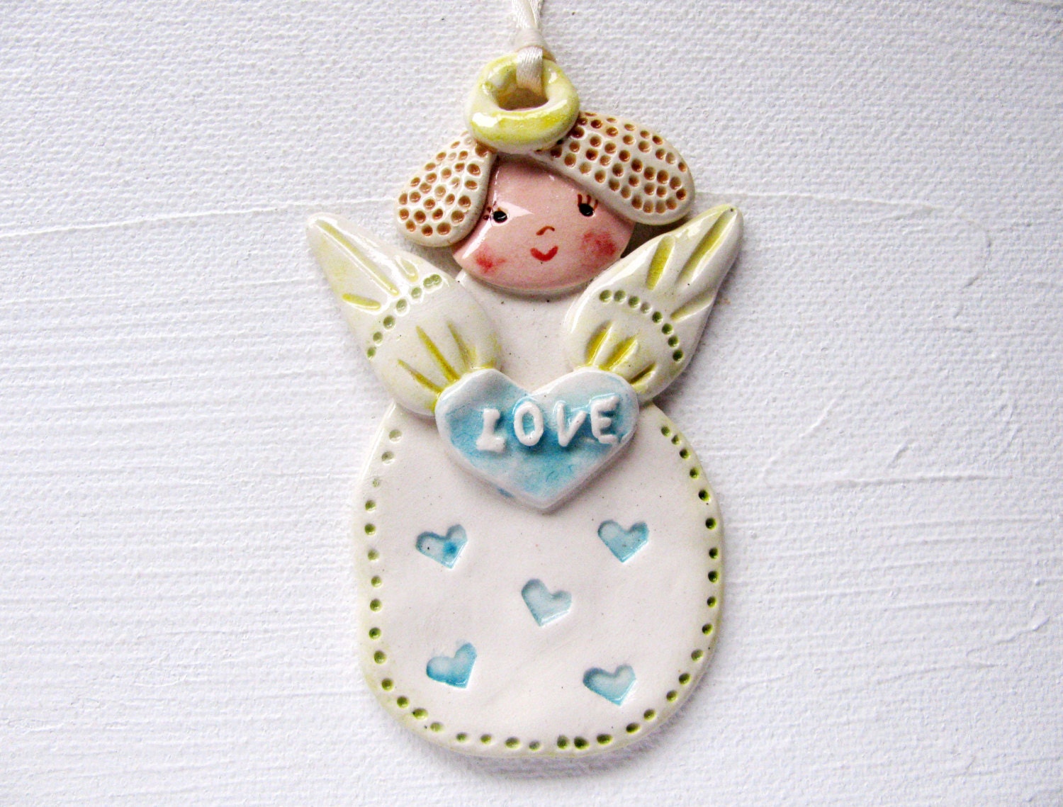 Love Angel Ornament Hand Sculpted Clay - Etsy