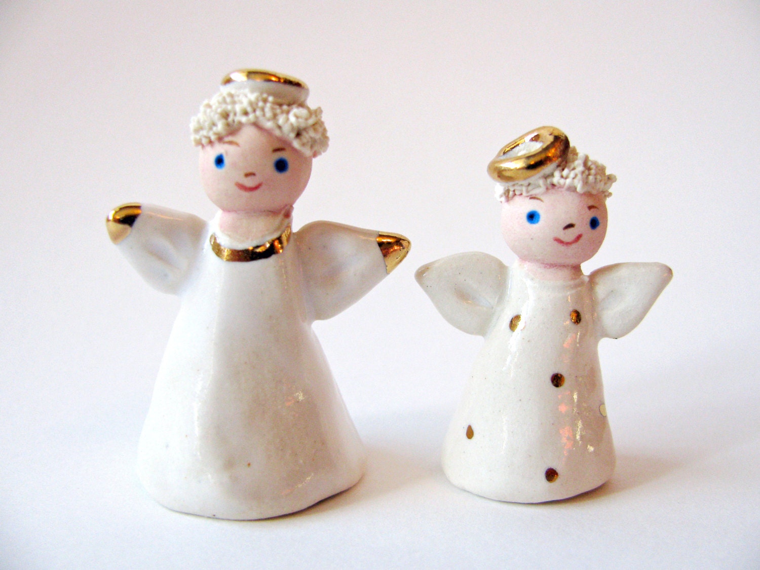Two Little Angels Stoneware Clay Sculptures - Etsy