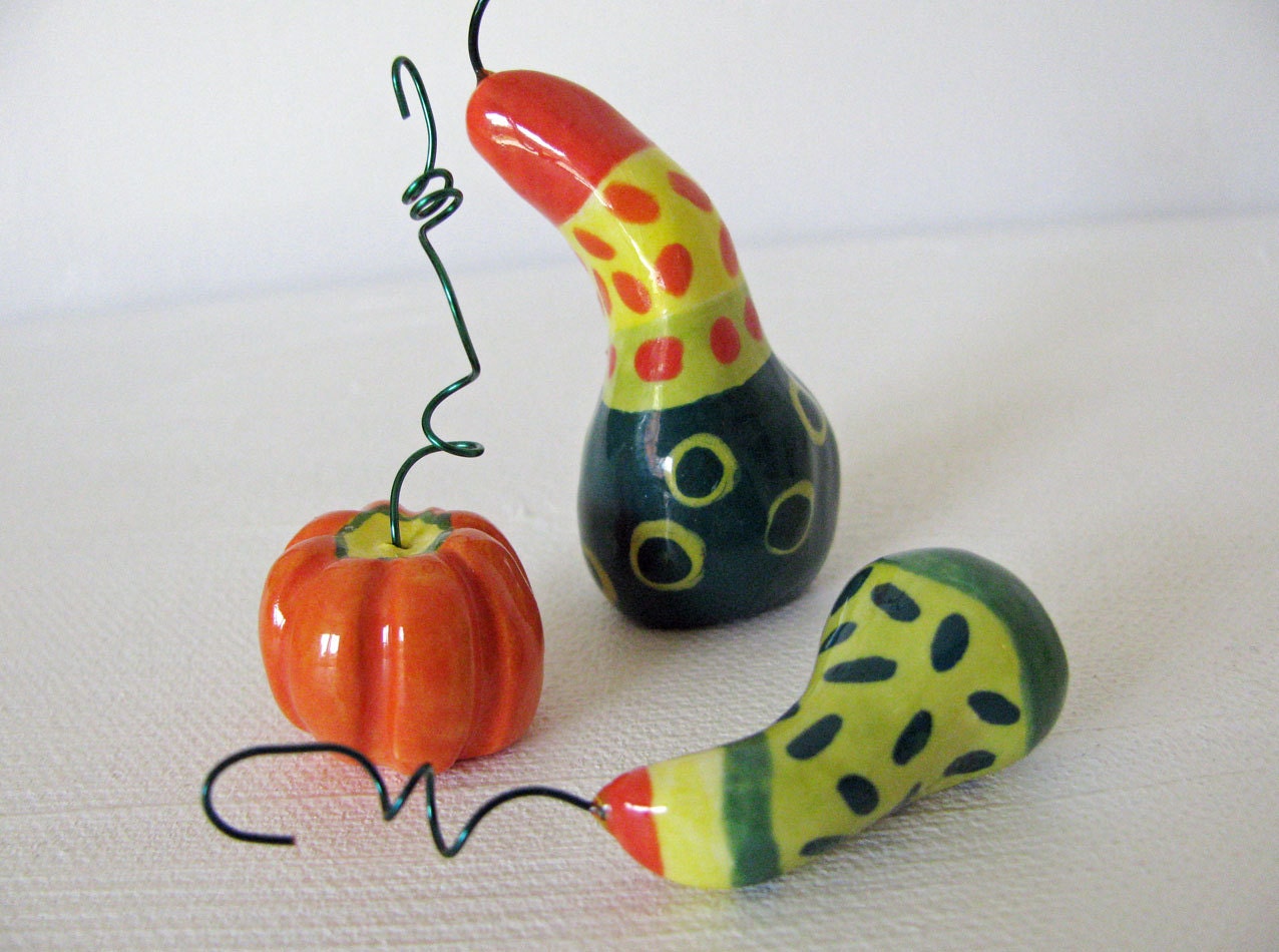 Little Autumn Gourds Sculpted From Clay - Fun for Fall, Halloween - Etsy