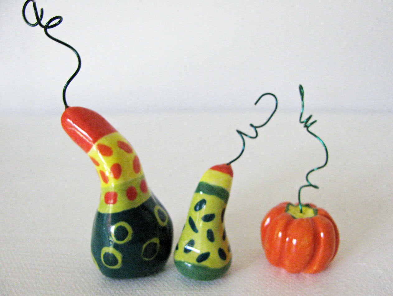 Little Autumn Gourds Sculpted From Clay - Fun for Fall, Halloween - Etsy