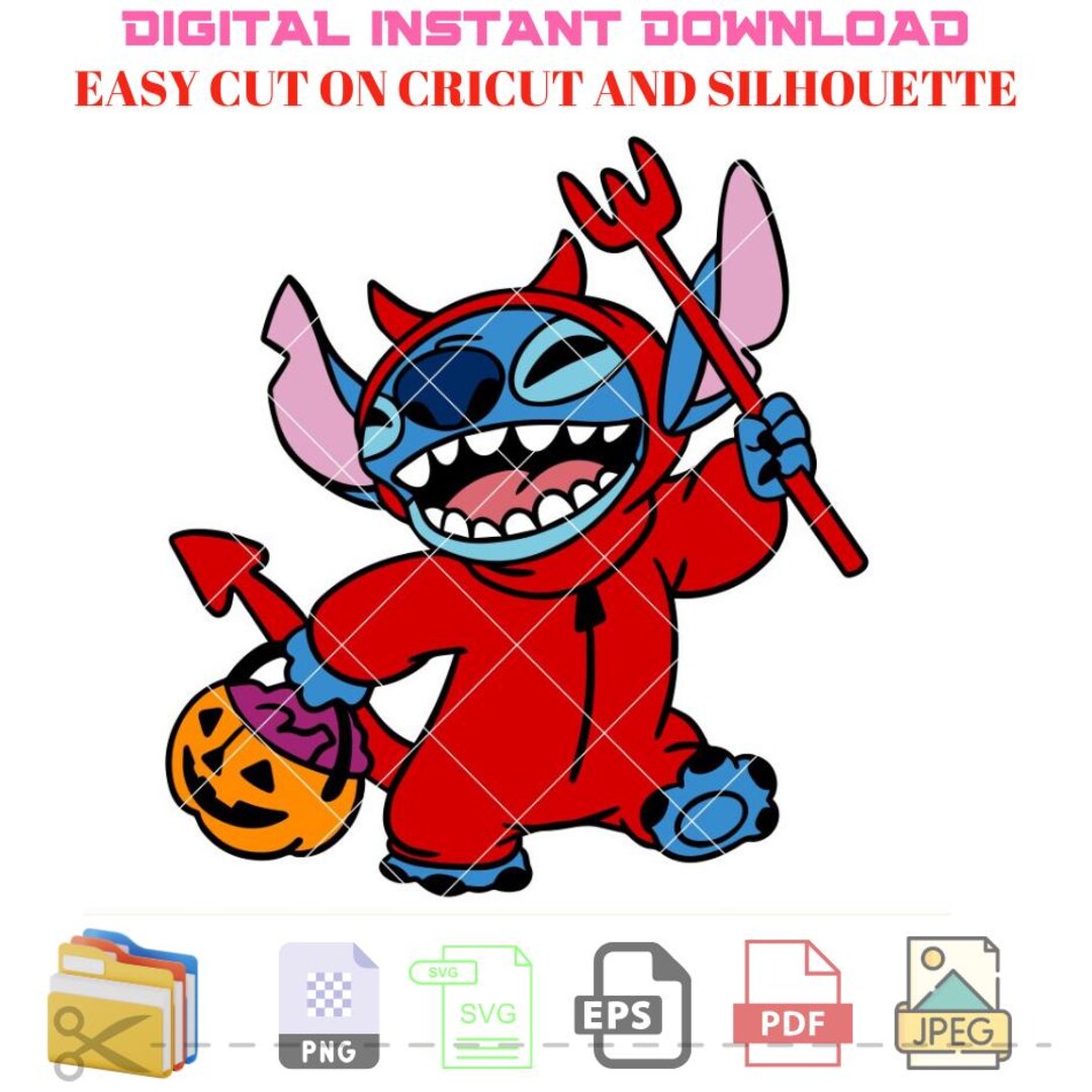 Devil Stitch Candy Svg, Lilo & Stitch Svg, Halloween Svg, Kawaii Svg ...