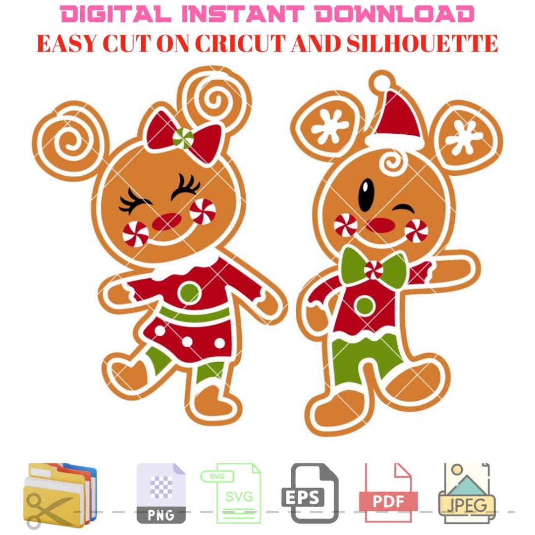 Mickey and Minnie Mouse Gingerbread Svg, Christmas Svg, Kawaii ...