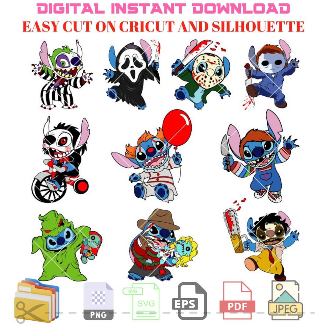 Layered Horror Movie Stitch Svg Bundle, Instant Download, Bundle for ...