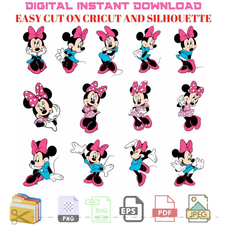 Layered Minnie Svg Bundle, Instant Download, Bundle for Cricut ...