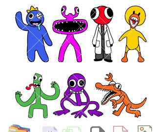 Rainbow Friends Characters Svg, Rainbow Family Svg, Gamer Rainbow ...
