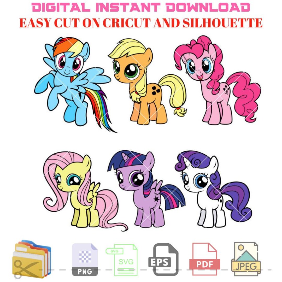 Little Pony Bundle Svg, Cutie Pony Unicorn Svg, Cute Unicorns Svg ...