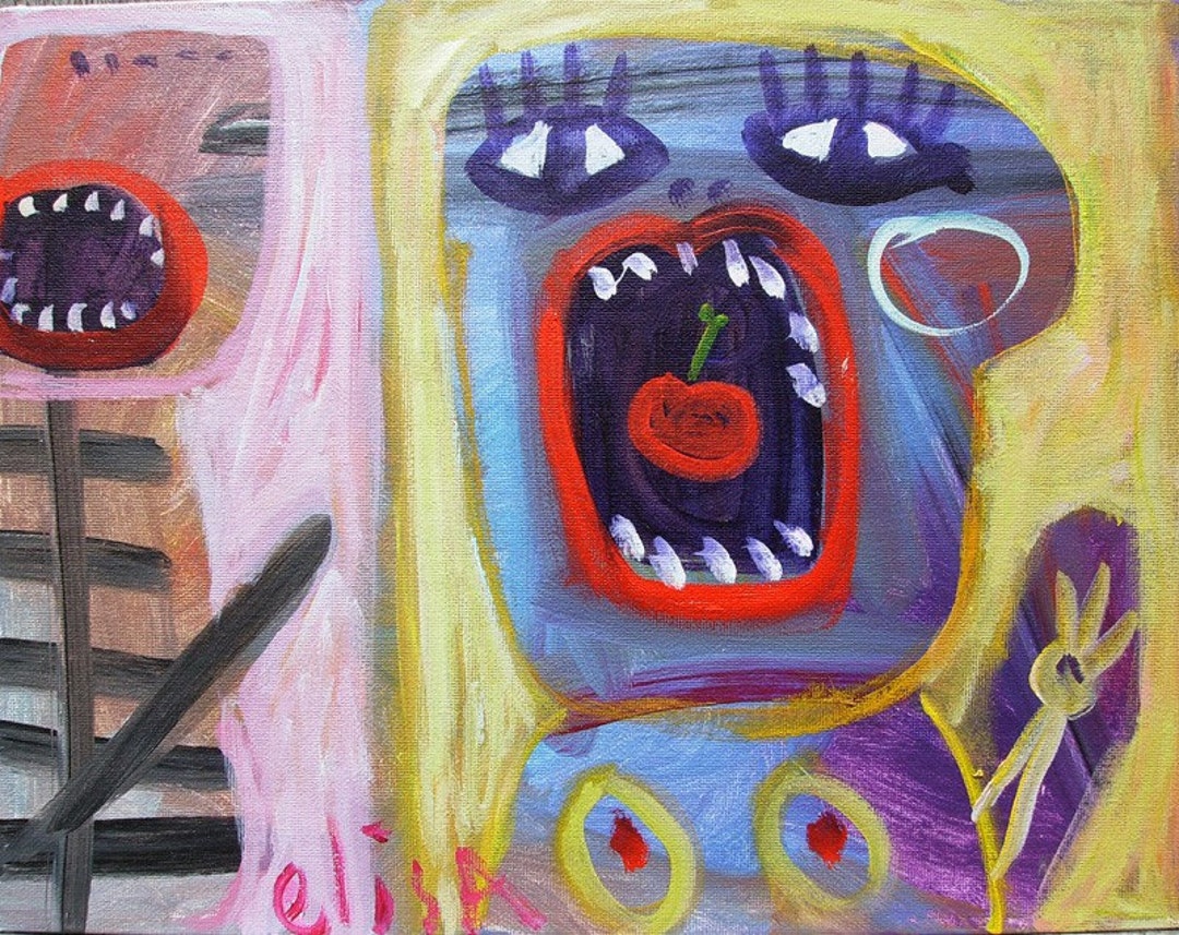 Give Me Your Cherry WILD Visionary Naive Art Brut RAW Outsider Elisa - Etsy