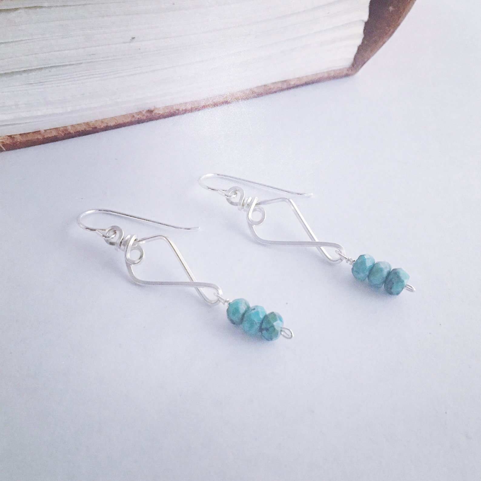 Turquoise Earrings December Birthstone / Silver Turquoise Dangle ...
