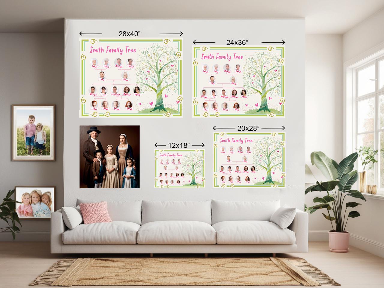 Personalized Family Tree With Photos - Custom Family Tree Wall Art for ...