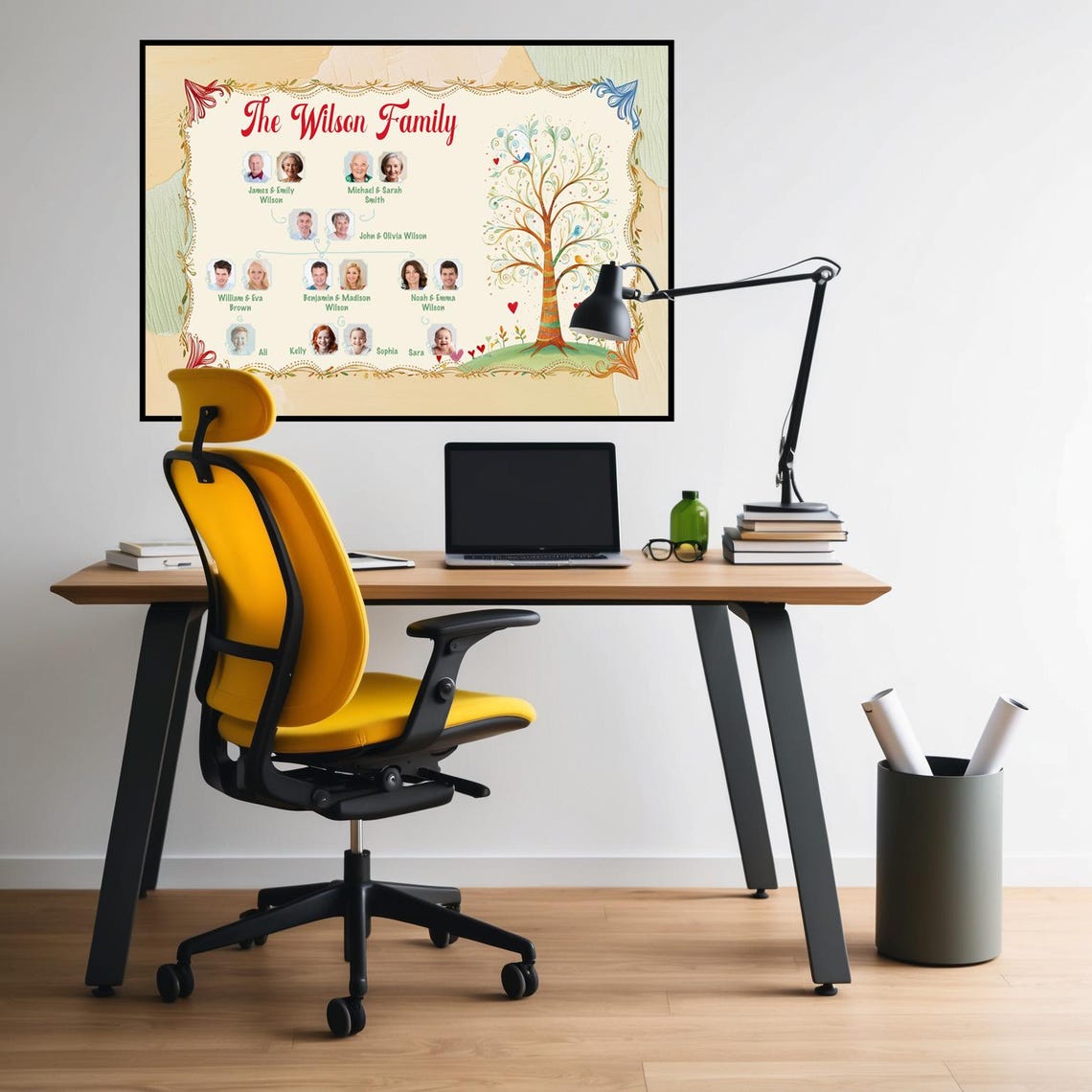 Personalized Family Tree With Photos and Names - Custom Family Legacy ...