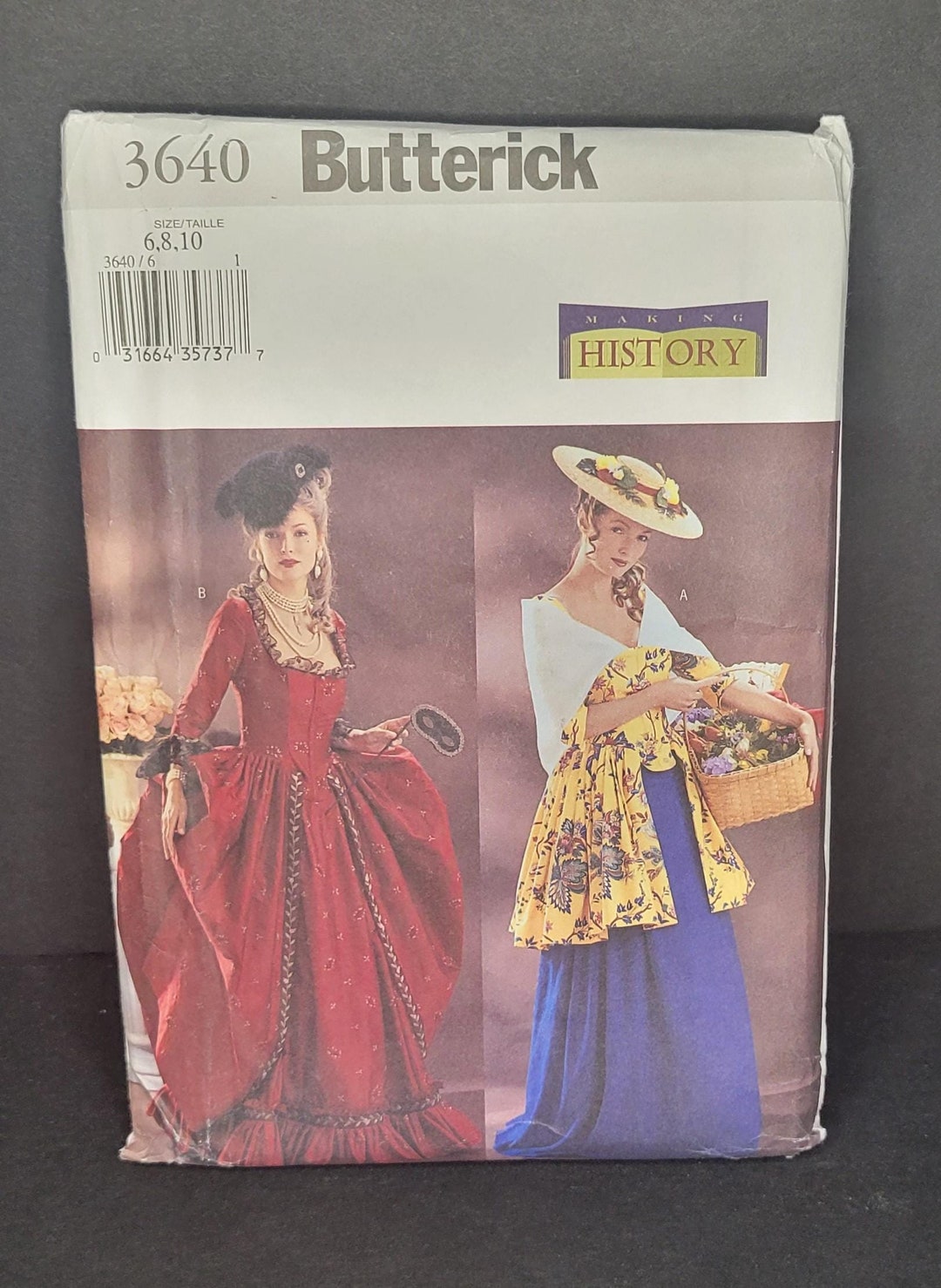 OOP, UNCUT Butterick Making History Pattern 3640 Misses' Historical ...
