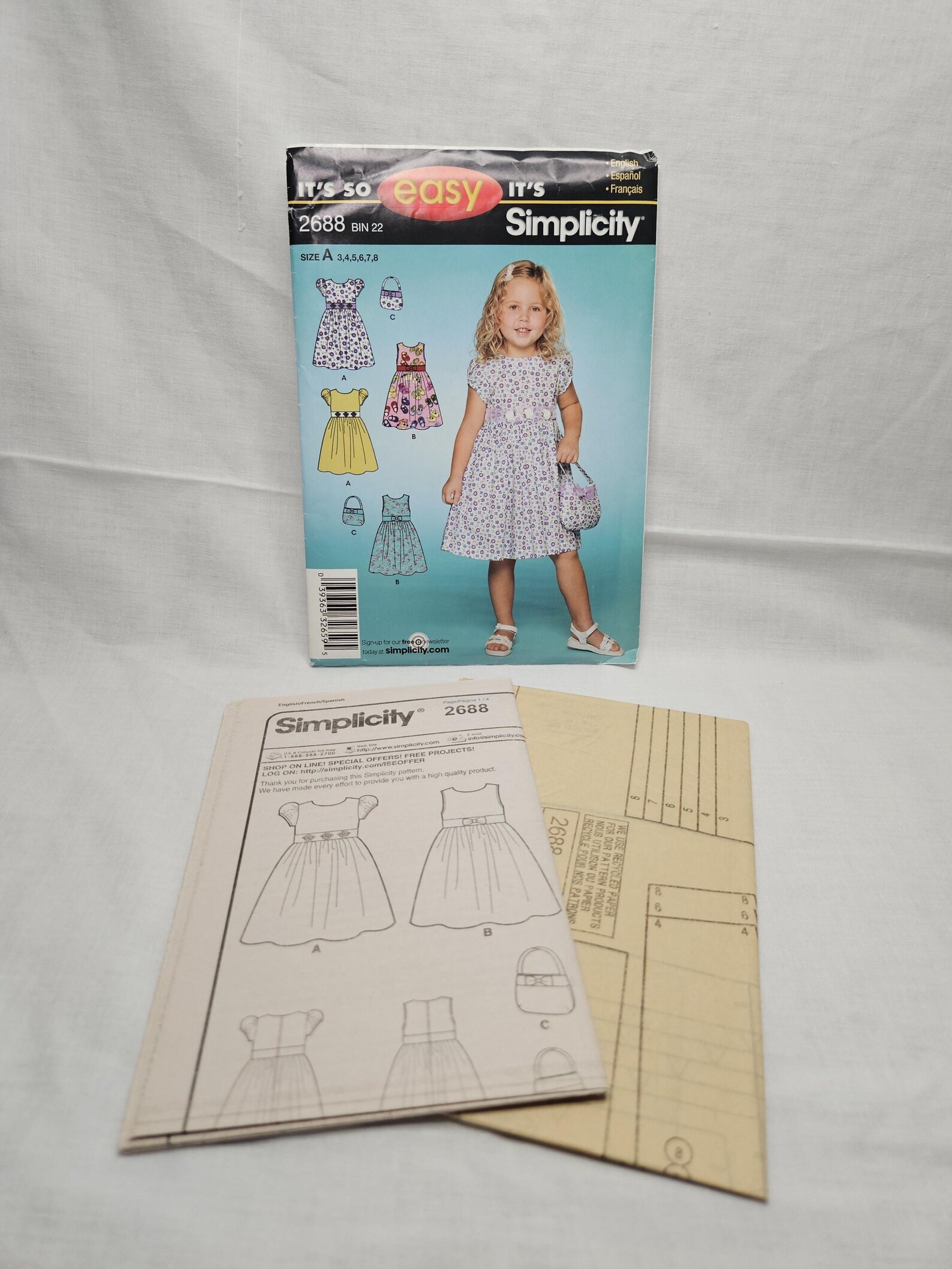 Girls’ Dress Sewing Pattern Bundle: Simplicity 2377, 2688 & Mccall’s ...