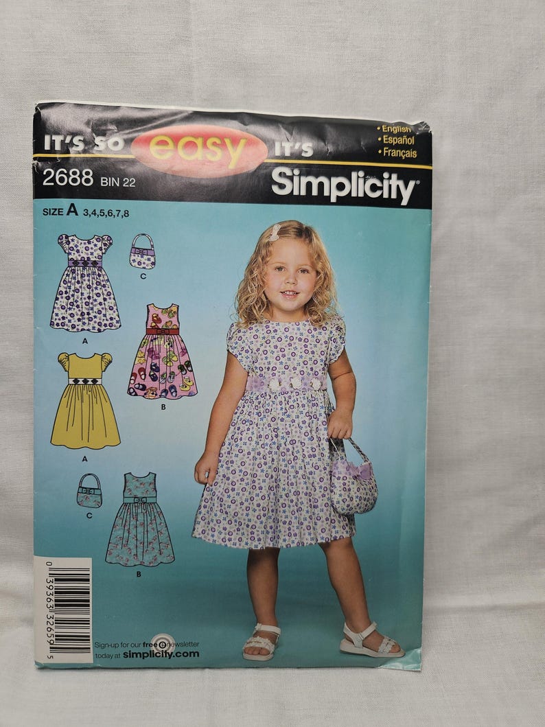 Girls’ Dress Sewing Pattern Bundle: Simplicity 2377, 2688 & Mccall’s ...