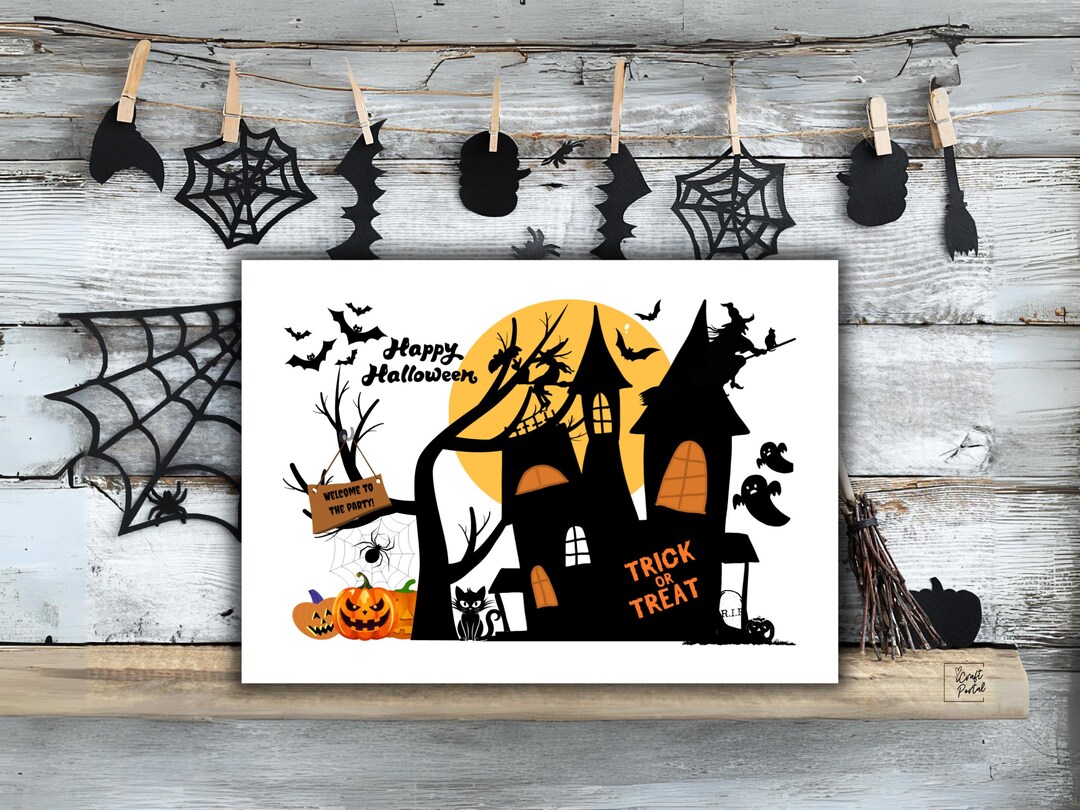 Eerie Greetings: Spooky Digital Halloween Cards size 14.8x10.5cm - Etsy