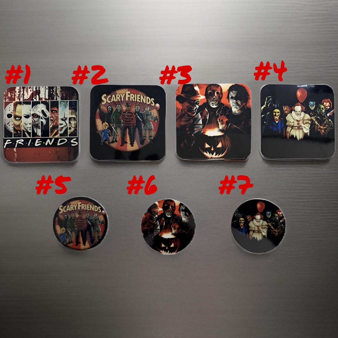 Scary Friends Horror Magnets. Glossy, & Thick. Choose From Large 3inch ...