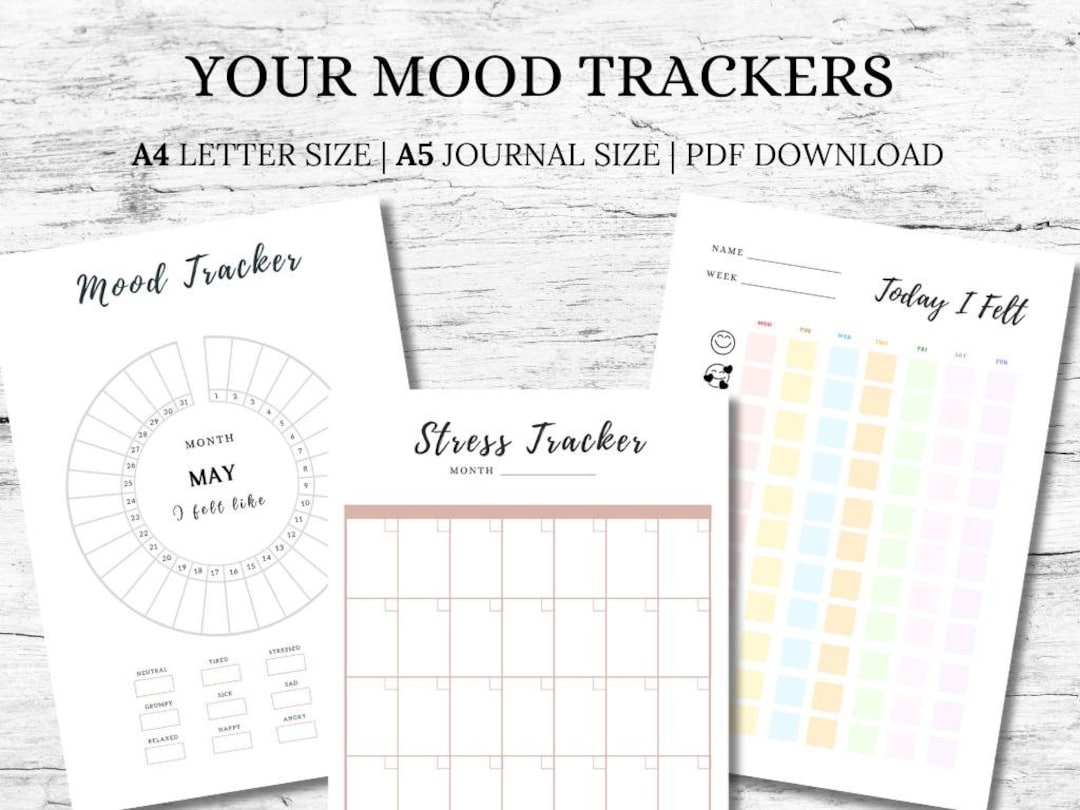 Mood Tracker Printable Kit, Circular Mood Chart, Mood Track Bullet ...