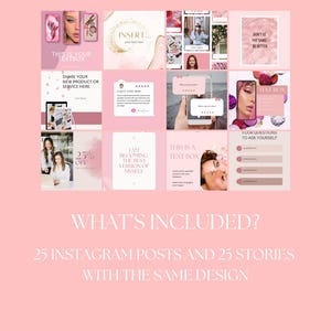 50 Pink Instagram Templates Pink Social Media Templates Canva Beauty ...