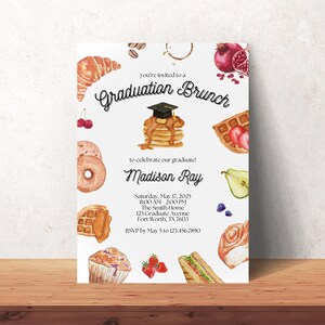 Graduation Brunch Celebration Invitation Graduation Party Invite Grad ...