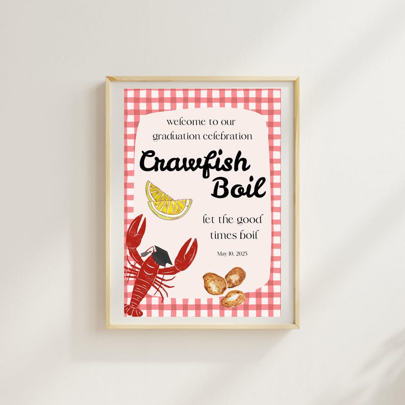 Graduation Party Crawfish Boil Welcome Sign Seafood Boil Party Decor ...
