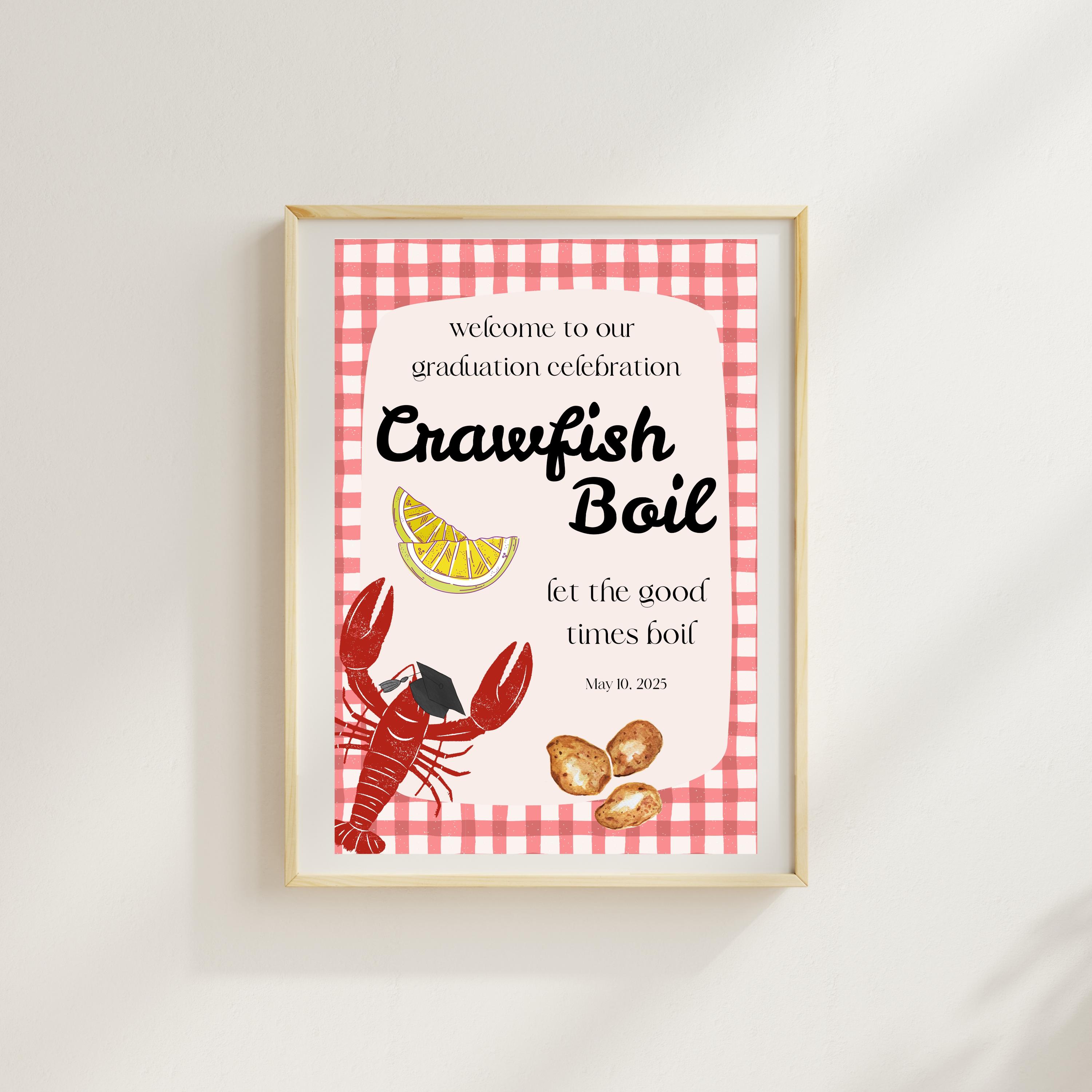 Graduation Party Crawfish Boil Welcome Sign Seafood Boil Party Decor ...