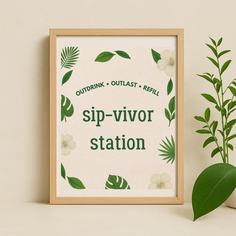 Survivor Themed Birthday Custom Signage Editable Decor Digital Download ...