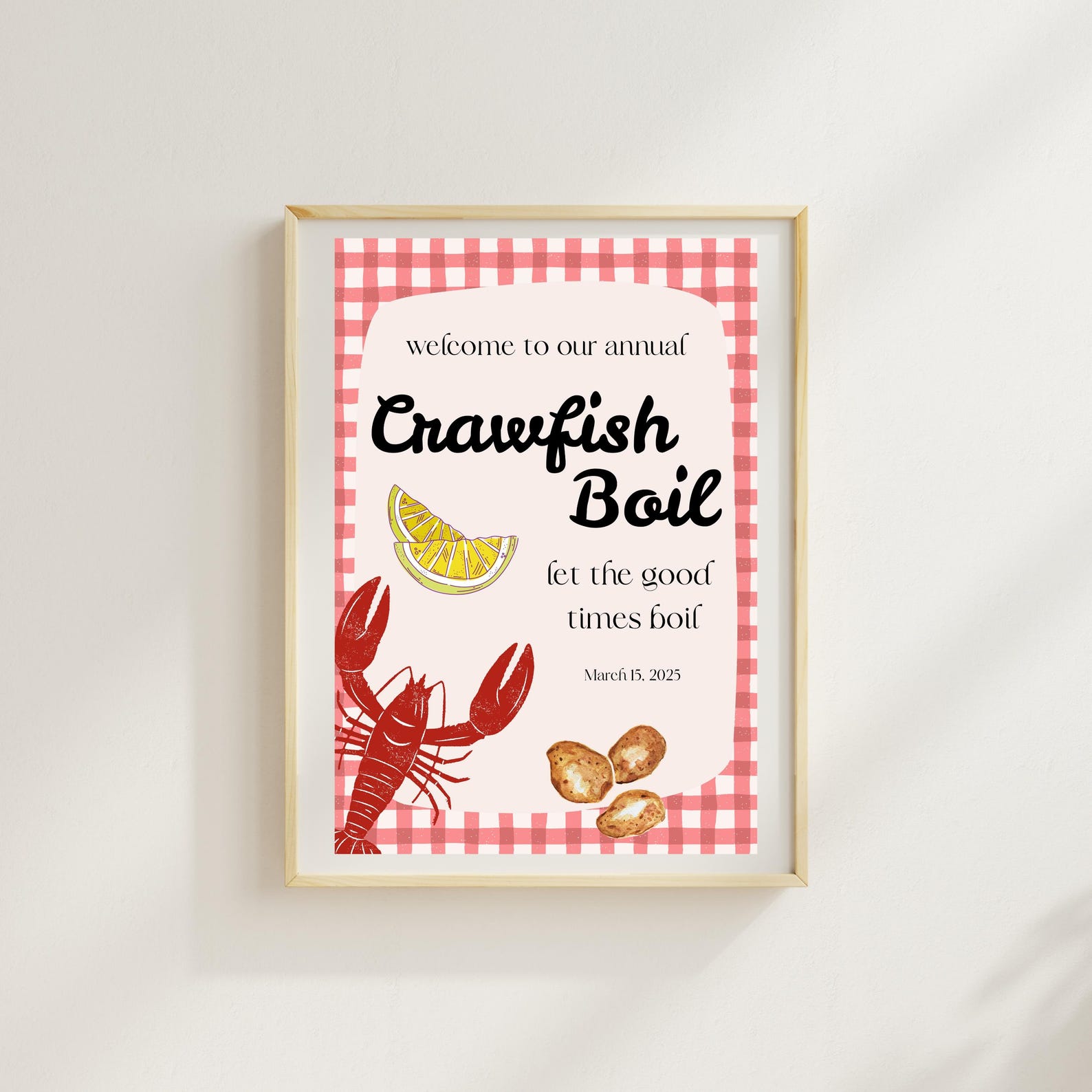Crawfish Boil Party Welcome Sign Editable Seafood Boil Party Decor ...