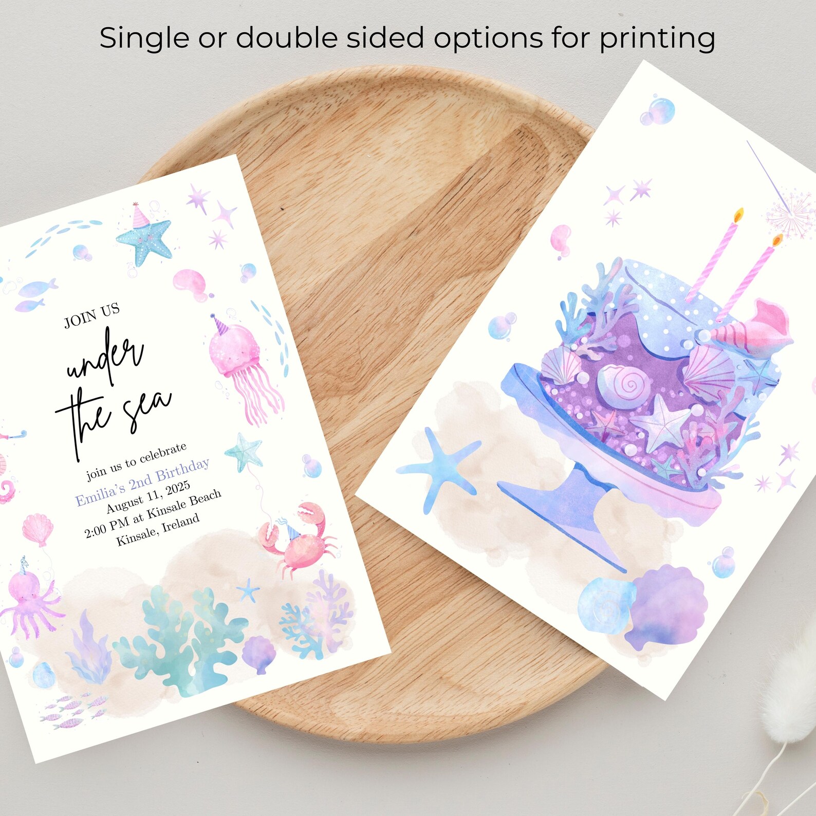 Under the Sea Girl Birthday Invitation Girl Birthday Editable Template ...