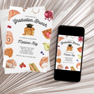 Graduation Brunch Celebration Invitation Graduation Party Invite Grad ...