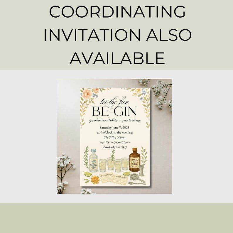Gin Tasting Party Kit Gin Tasting Experience Party Liquor Tasting Party ...
