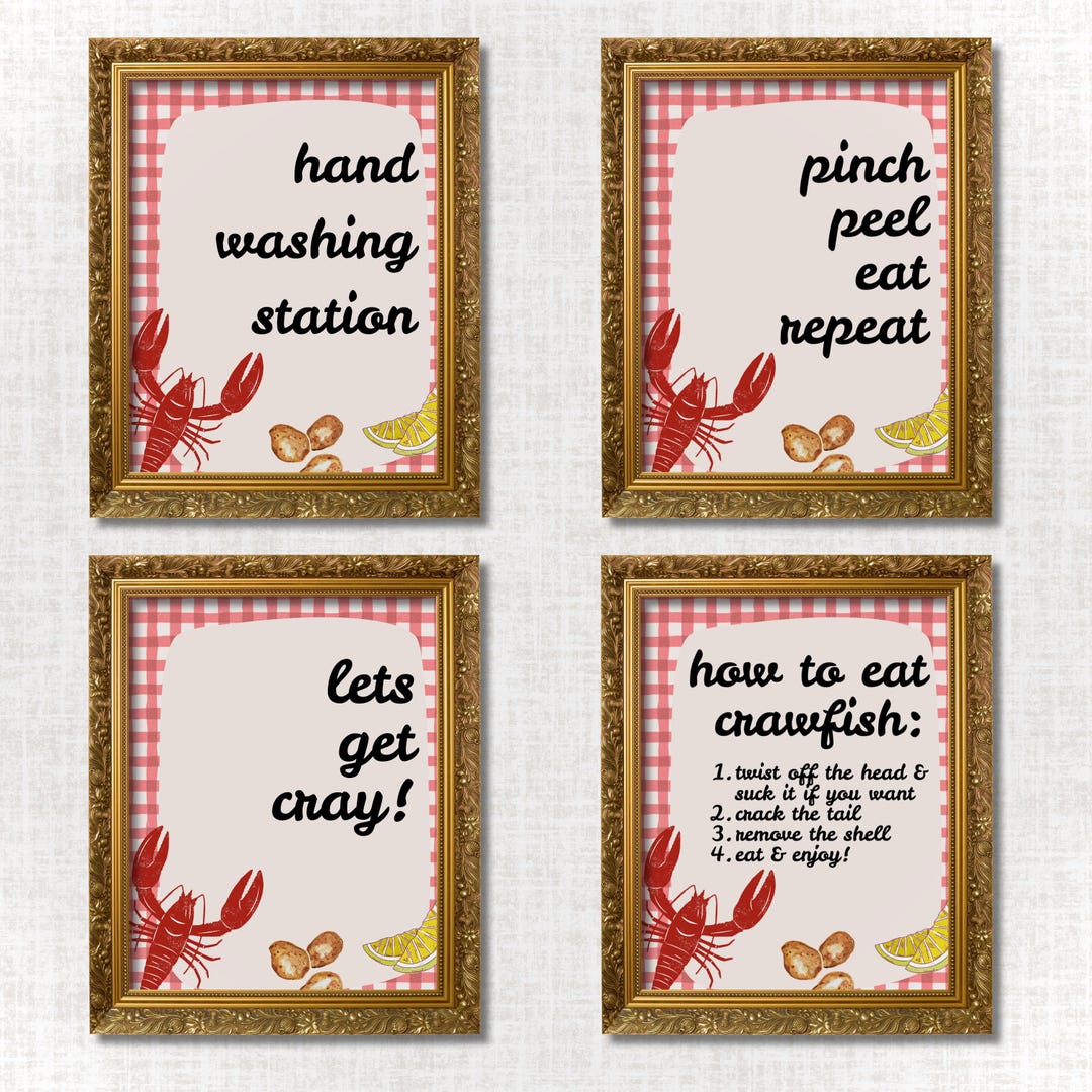 Crawfish Boil Party Signage Editable Seafood Boil Party Decor Crawfish ...