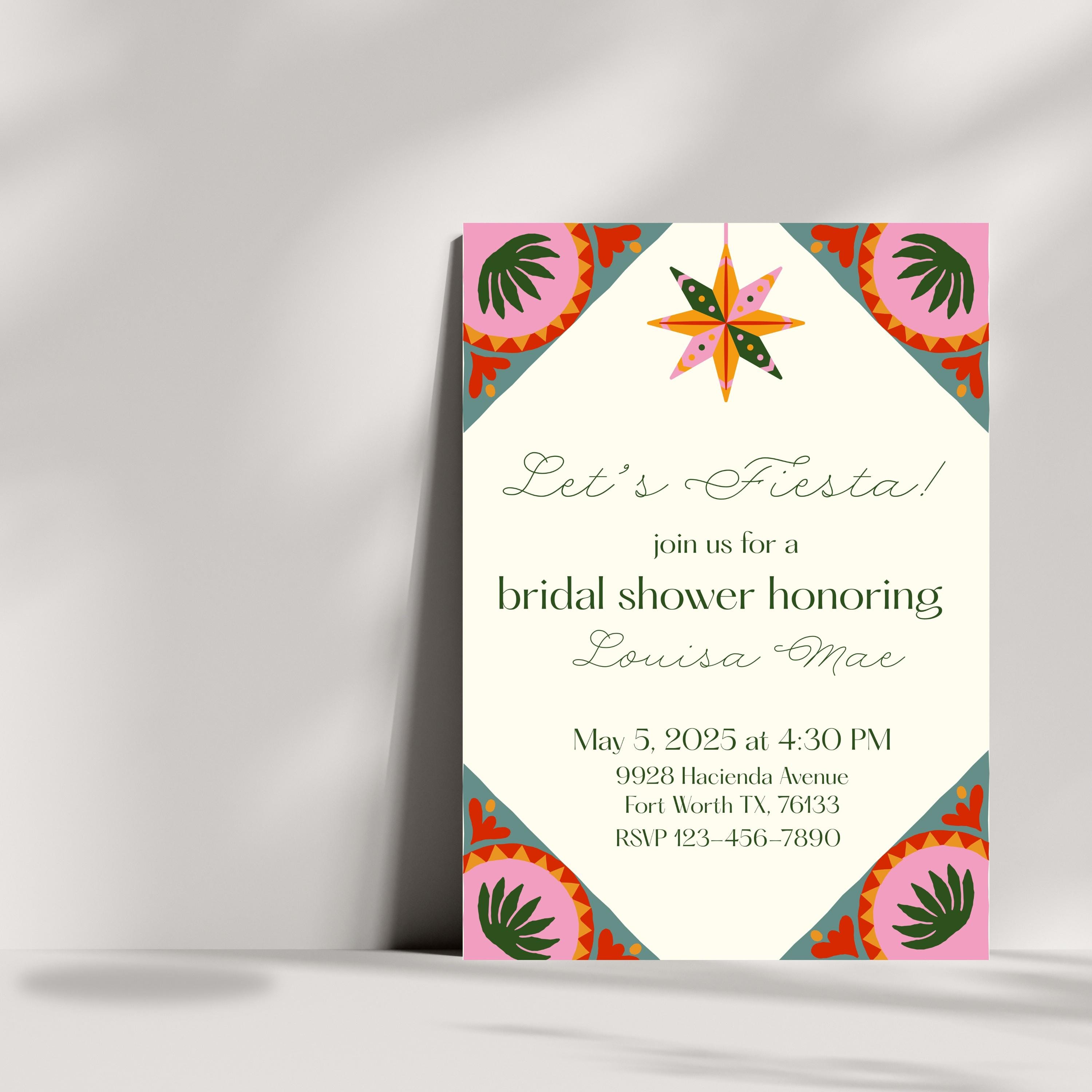 Fiesta Bridal Shower Invitation Cinco De Mayo Themed Bridal Shower ...
