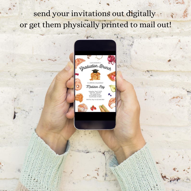Graduation Brunch Celebration Invitation Graduation Party Invite Grad ...