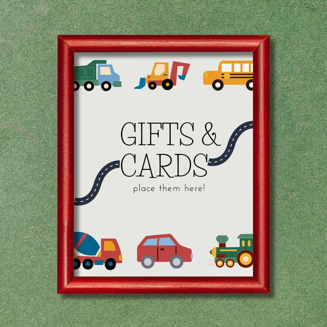 Transportation Themed Birthday Gifts Cards Custom Sign Editable Cars ...