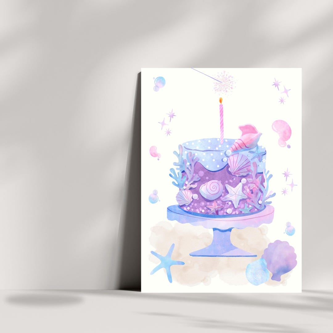 Under the Sea Cake Print Party Decorations Ocean Themed Party Pastel ...