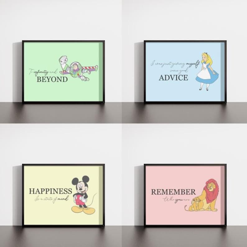 Set of 20 Disney Character Printable Posters Childs Room Decor ...