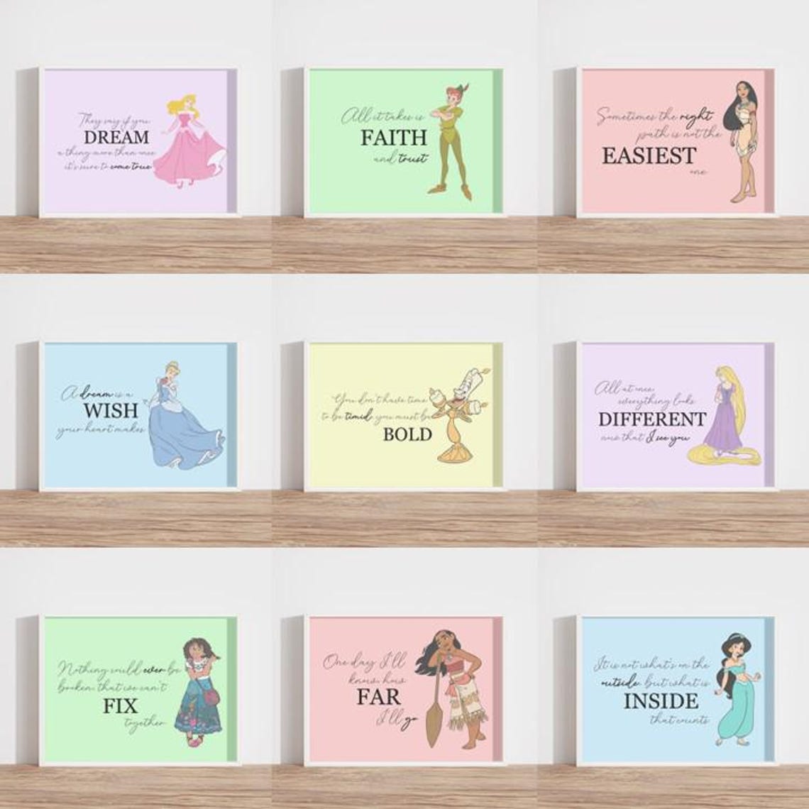 Set of 20 Disney Character Printable Posters Childs Room Decor ...