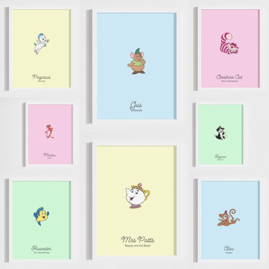 Set of 25 Disney Animal Companions Character Printable Posters Child ...