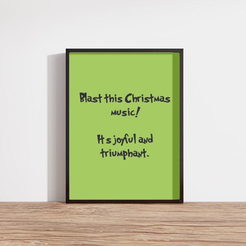 Set of 11 Grinch Christmas Printable Funny Posters Red Green Room Decor ...