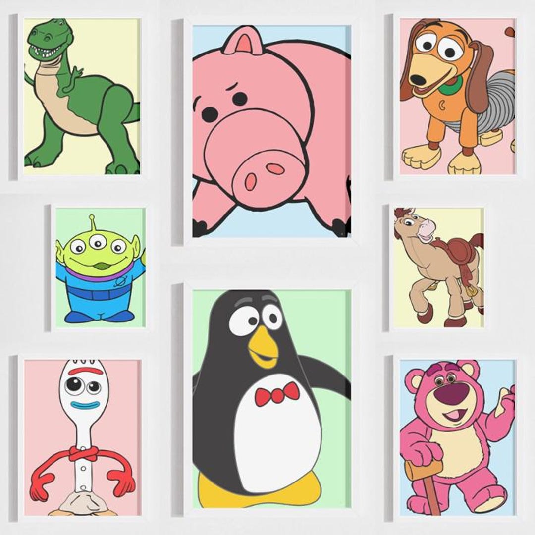Set of 8 Toy Story Character Printable Posters Child Room Decor ...