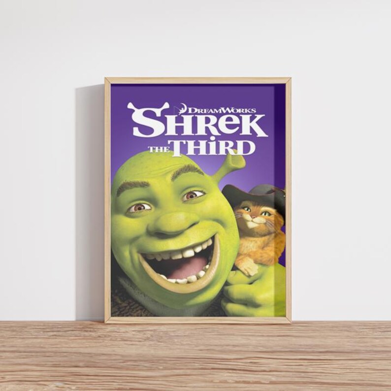 Set of 4 Shrek Movie Printable Posters Film Décor Prints Kids Room ...
