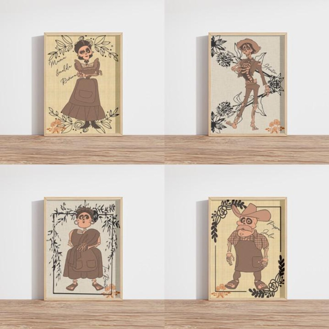 Set of 10 Disney Coco Characters Printable Posters Day of the Dead ...