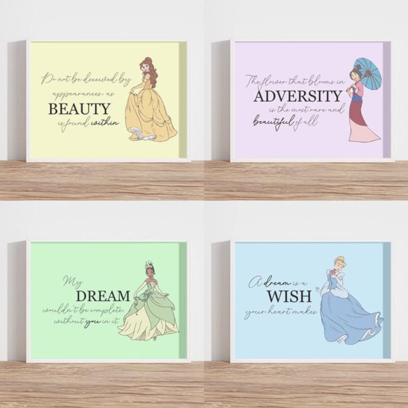 Set of 20 Disney Character Printable Posters Childs Room Decor ...