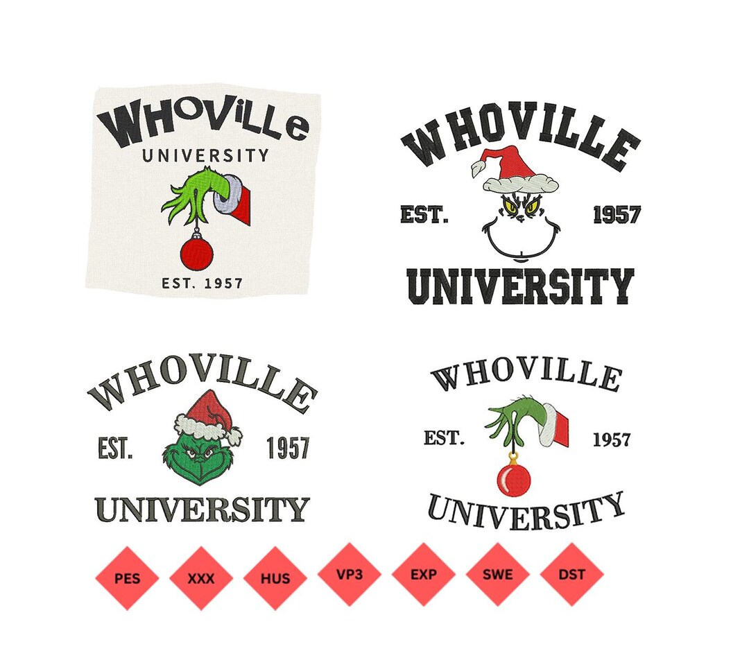 Whoville University Embroidery Design, the Grinch Embroidery Designs ...