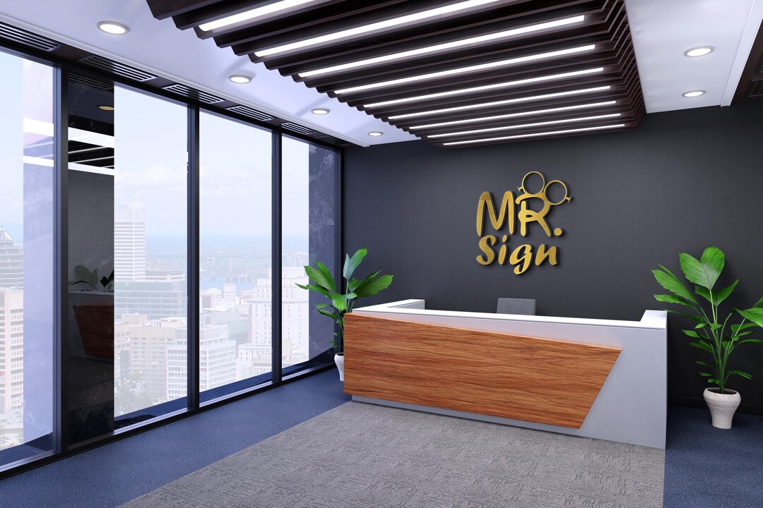 Custom Reception Sign, Custom Office Sign, Custom Lazer Cut Logo, 3D ...