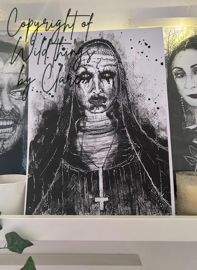 Valak the Nun, the Conjuring Horror Art Print A4, Traditional Artist - Etsy