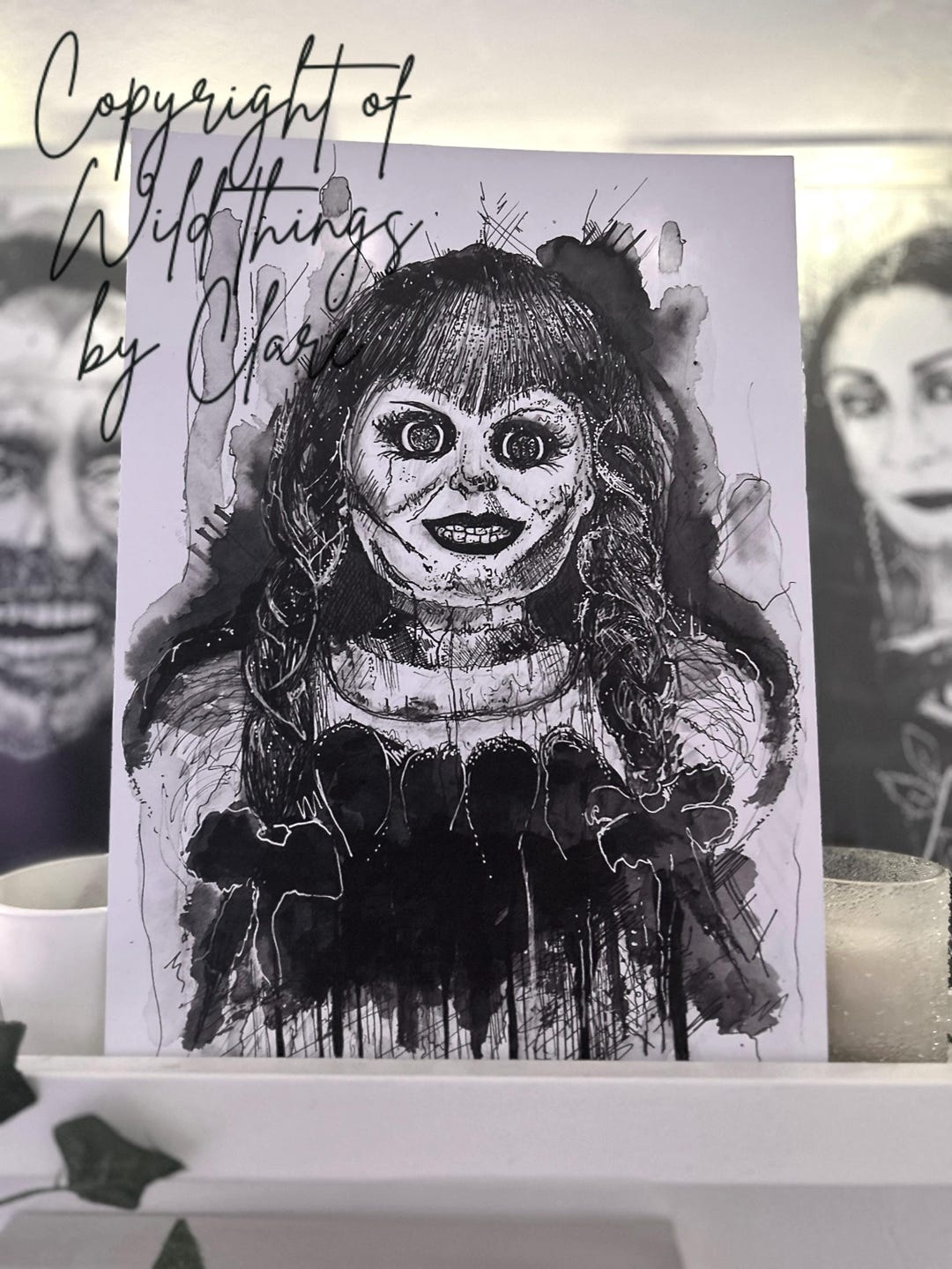 Annabelle Doll, the Conjuring Horror Art Print A4, Traditional Artist ...