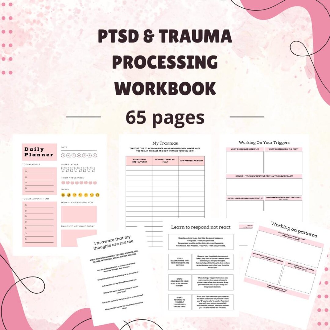 PTSD Trauma Worksheets, Trauma Psychoeducation Workbook Trauma Response ...