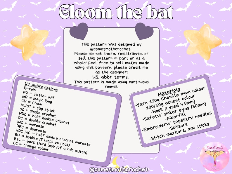Gloom the Bat DIGITAL Pdf Crochet Pattern - Etsy